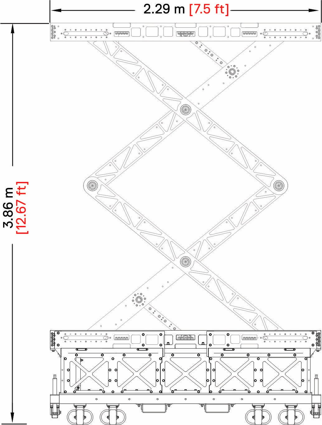 Push Chain Scissor Lift Spec Sheet